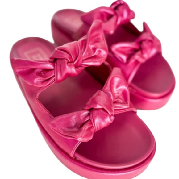 ShuShop | Shoes | Shu Shop Kiki Hot Pink Platform Slides With 2 Bows ...